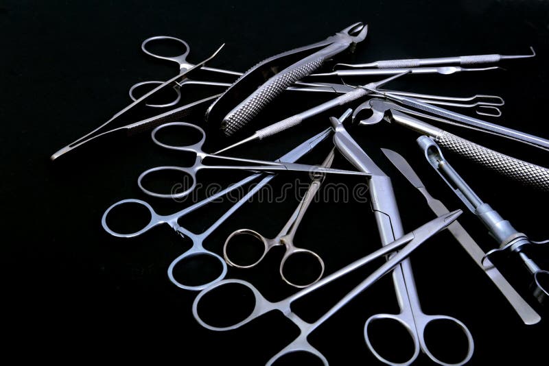 Surgical Instruments and Tools on Table for a Surgery Stock Photo ...