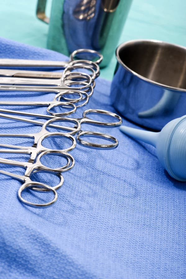 Surgical Instruments on Tray Stock Image - Image of forceps ...