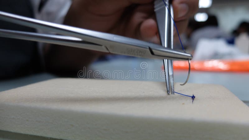 Surgical Instruments Used during Operation. Needle, Holder and Suture ...