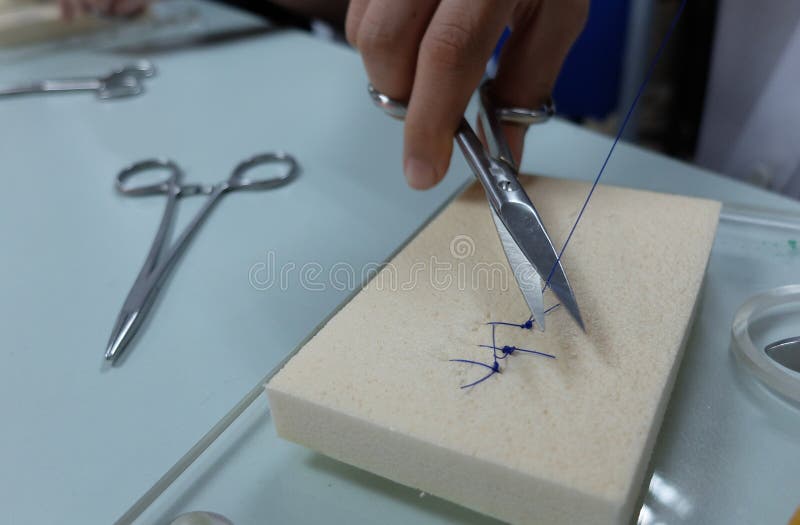 Surgical Instruments Used during Operation. Needle, Holder and Suture ...
