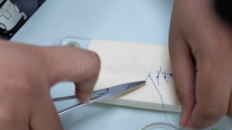 Surgical Instruments Used during Operation. Needle, Holder and Suture ...