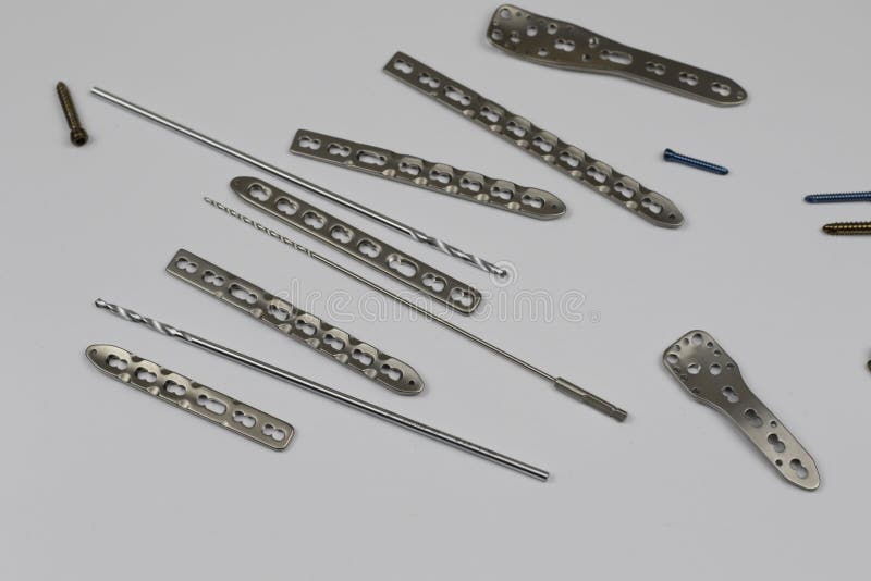 Surgical Instruments in Traumatology for Osteosynthesis of Bone Fracture Stock Image - Image of ...