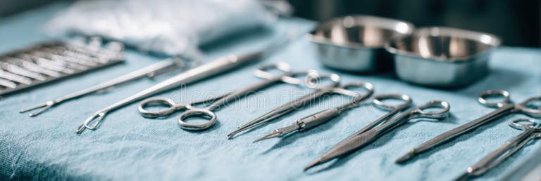 Vision Correction Surgery Tools Arranged on a Sterile Table in a ...