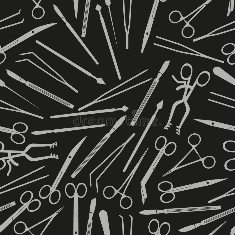 Surgical Istruments and Tools for Surgery Seamless Pattern Stock Vector ...