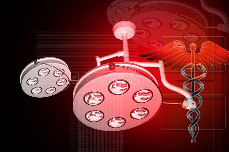 Surgical Light with MEDICAL CADUCEUS SIGN Stock Illustration ...