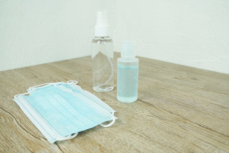 Surgical Mask with Alcohol Gel and Spray Stock Photo - Image of clean ...