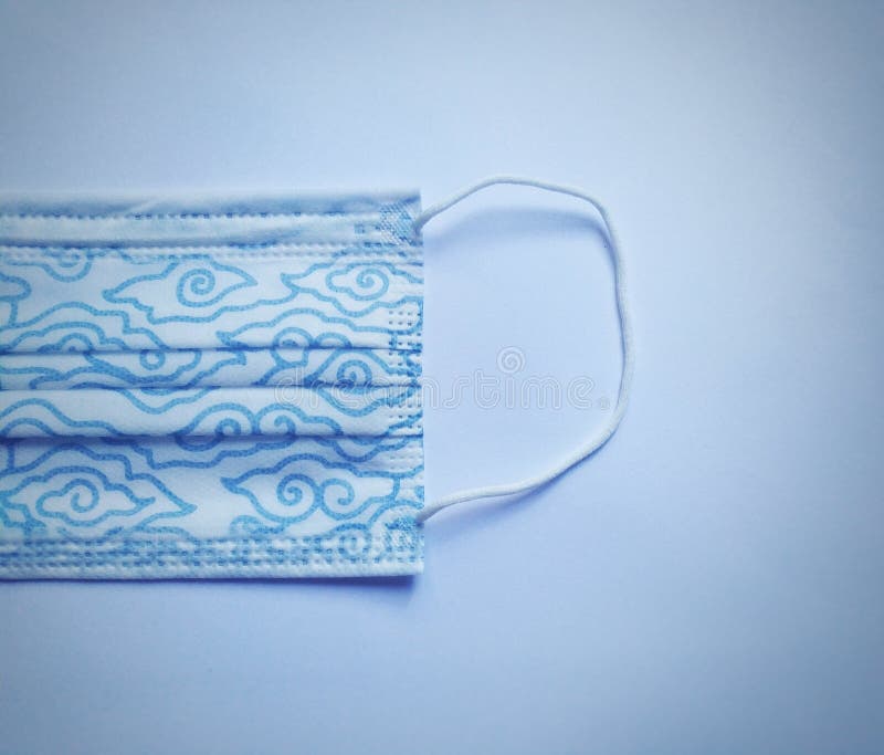 Surgical Mask with Blue Lines Stock Image - Image of lines, corona ...