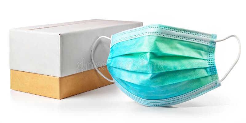 Surgical Mask Packaging Design Front and Back Views for Coronavirus ...