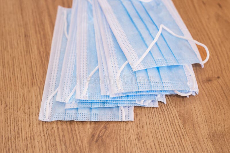 Surgical Masks on the Table Stock Image - Image of mouth, pollution ...