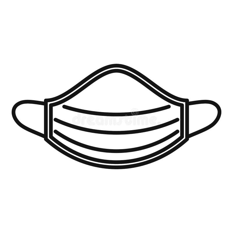 Surgical Medical Mask Icon, Outline Style Stock Vector - Illustration ...