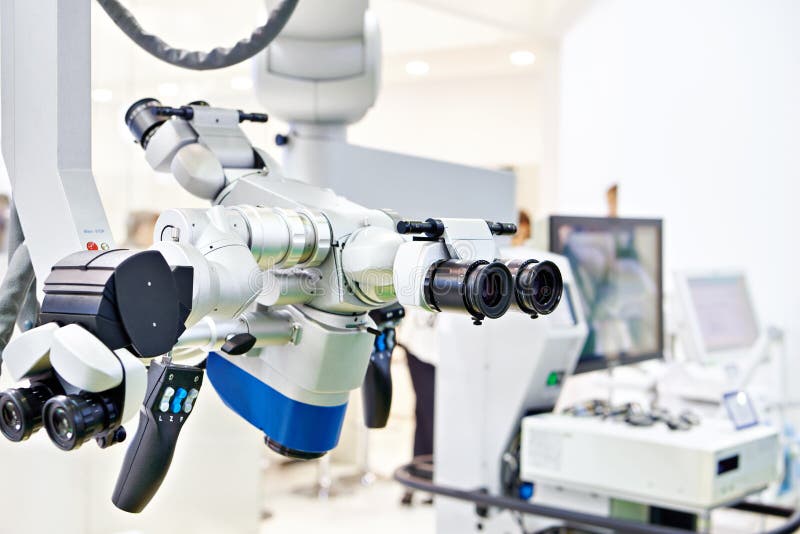 Surgical Microscope Visualization System in the or of a Hospital Stock ...