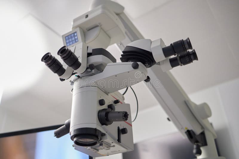 Operating Microscope Close-up. Sterile Operating Room in a Veterinary ...