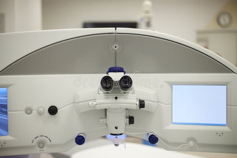 Operating Microscope Close-up. Sterile Operating Room in a Veterinary ...