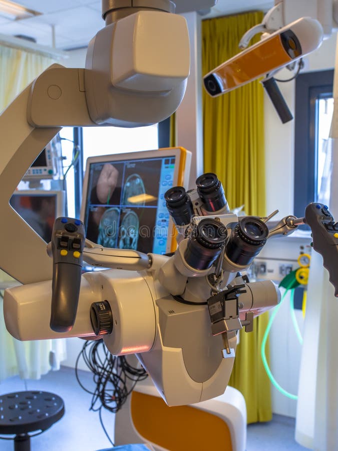 Surgical Microscope Visualization System in the or of a Hospital Stock ...