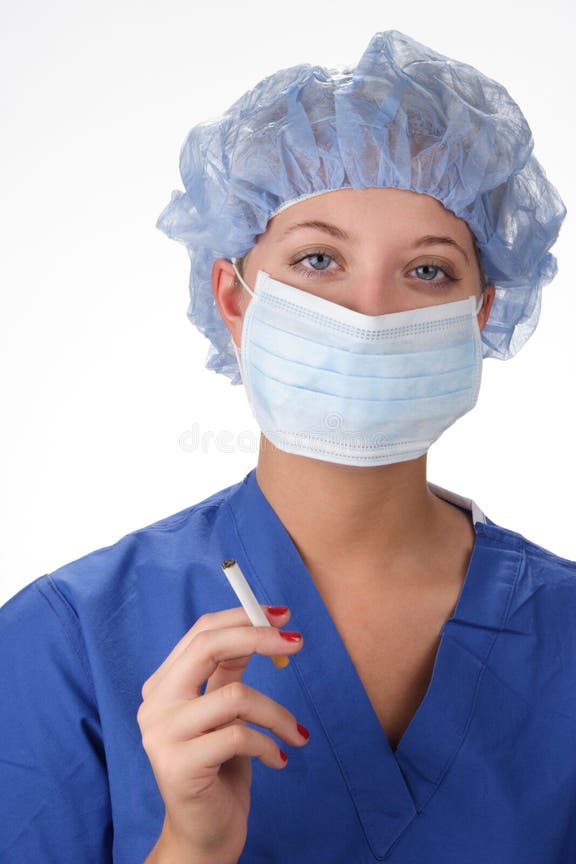 Surgical Nurse Smoking stock photo. Image of emergency - 1598760