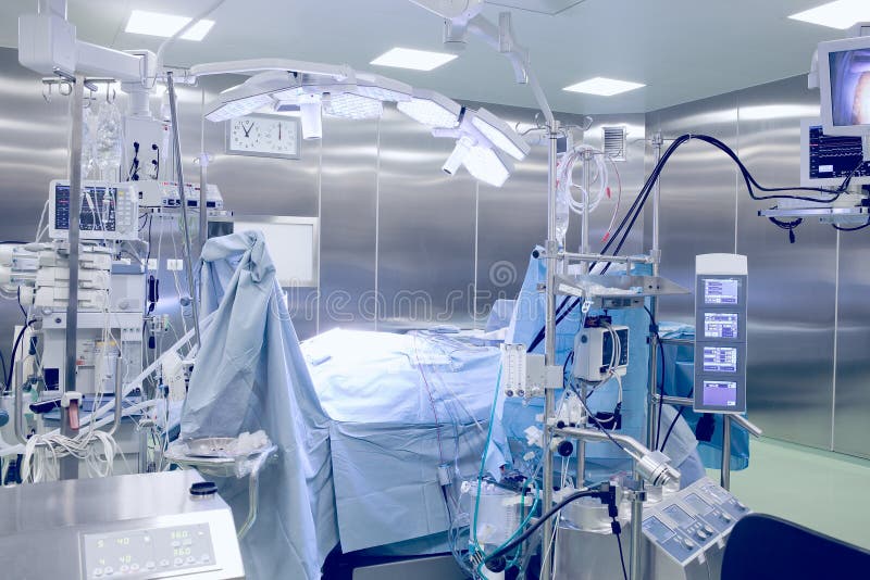 Operating Room in Cardiac Surgery Stock Image - Image of indoors ...