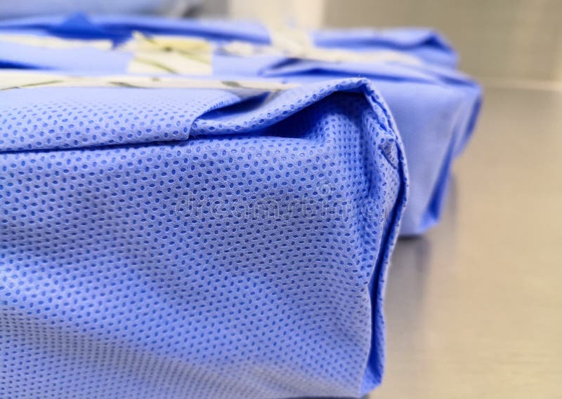 Surgical Pack Wrapped with Drape Sheet. Selective Focus Stock Photo ...