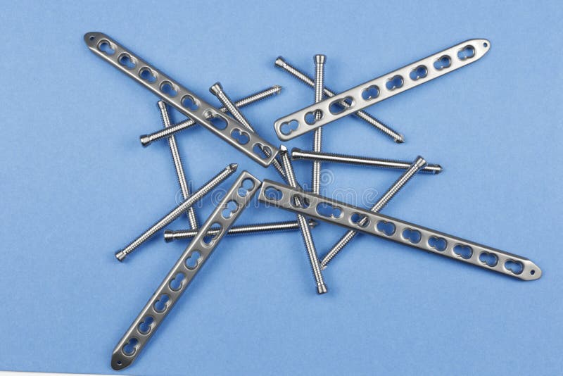 Surgical Plates in Traumatology for Treatment Bone Fracture Stock Photo ...
