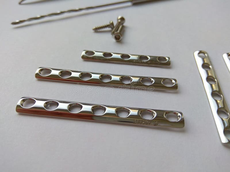 Surgical Plates in Traumatology for Treatment Bone Fracture Stock Image ...