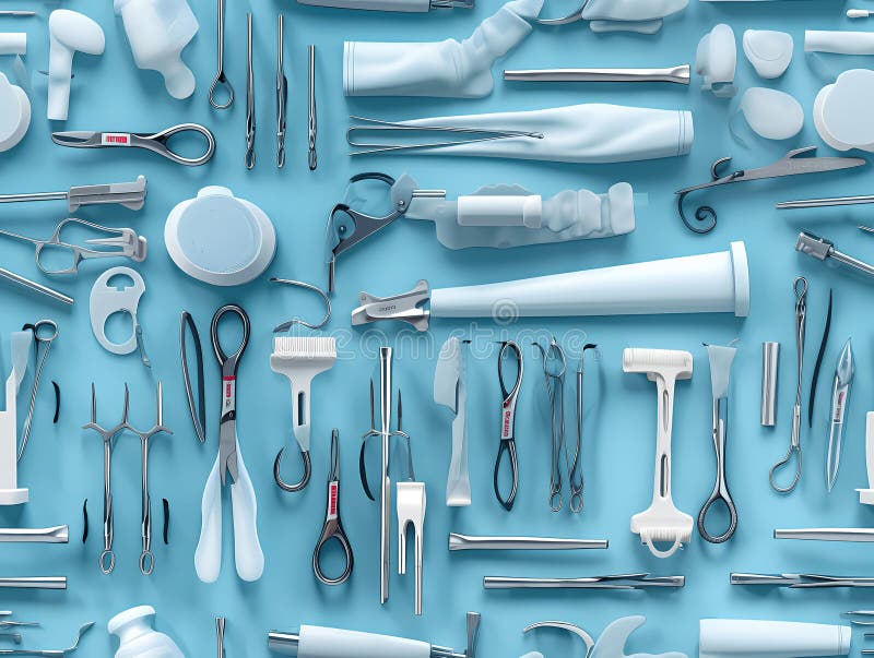 Surgical Precision: AI-Crafted Background with Medical Tools Stock ...