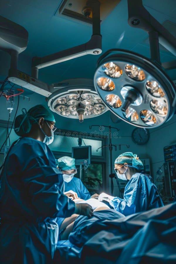 Surgical Precision: Team of Doctors Operating. Generative Ai Stock ...