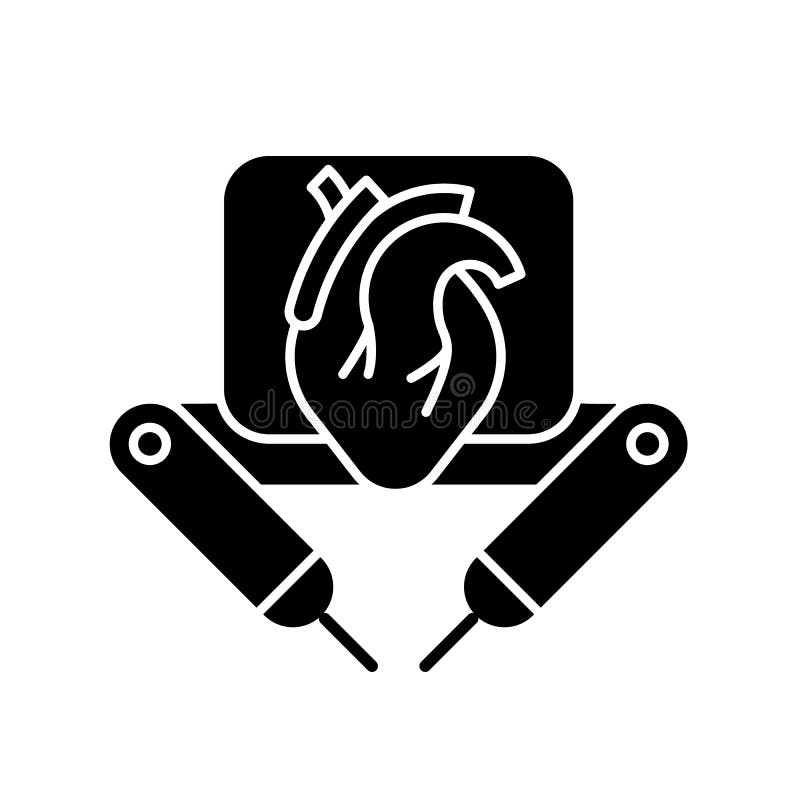 Surgical Robot Black Glyph Icon Stock Vector - Illustration of robotic ...