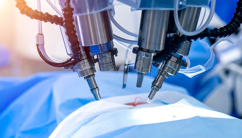 Surgical Robot Operating with Precision. a Powerful Image Representing ...