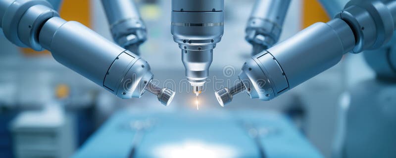 Surgical Robot Performing Complex Surgery, Top View, Showcases ...