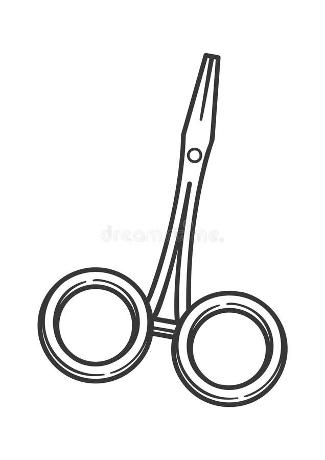 Surgical Scissors Medical Instruments Doodle Stock Vector ...