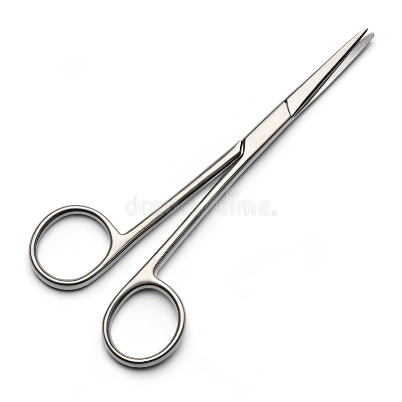 Surgical Scissors on White Background Stock Illustration - Illustration ...