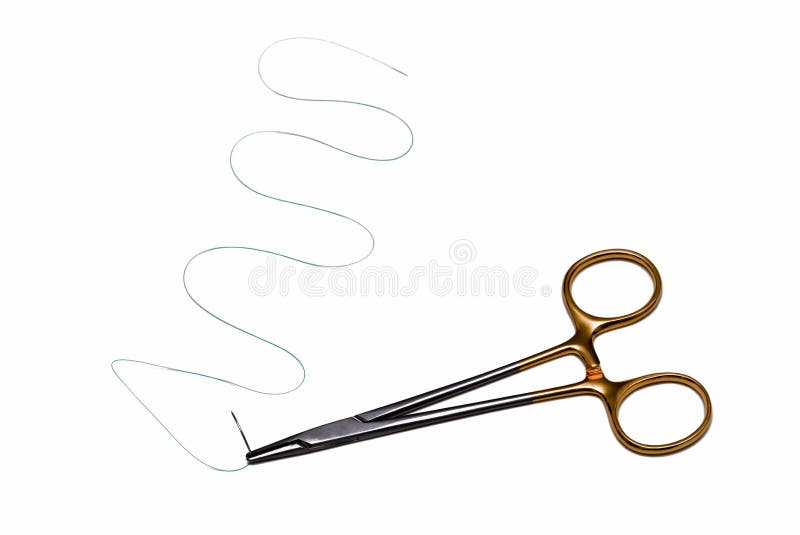 Surgical Suture Needle with Scissor Stock Image - Image of medicine ...