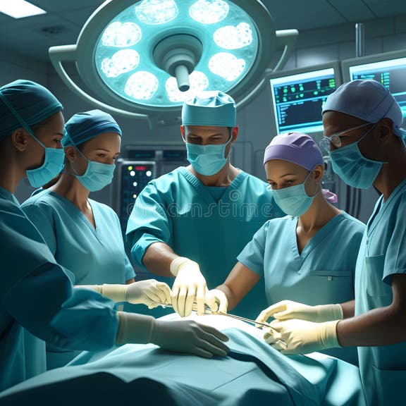 Surgical Team Performing a Complex Operation in Hospital Stock ...