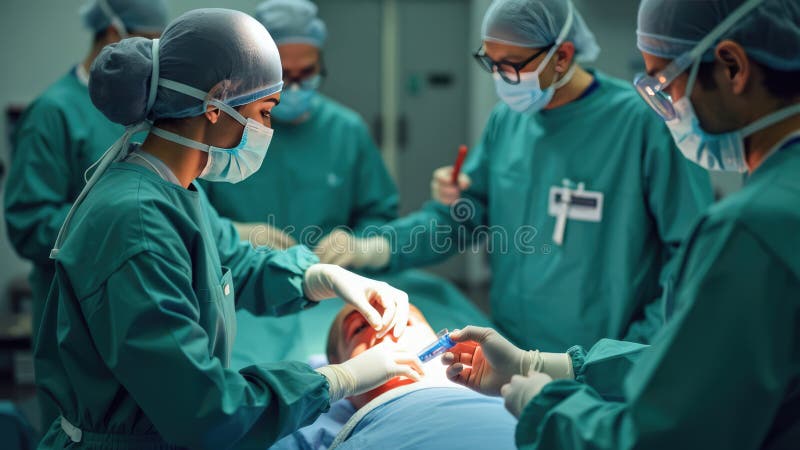 Surgical Team Performing a Complex Operation in a Well-equipped ...