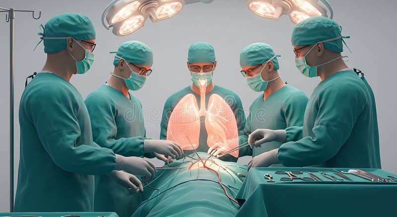 Surgical Team Performing Lungs Operation: a Dramatic Medical ...