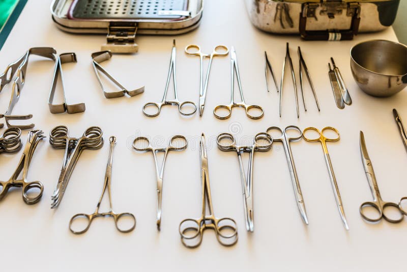 Arranged Surgical Equipment Stock Image - Image of medicine, hospital ...