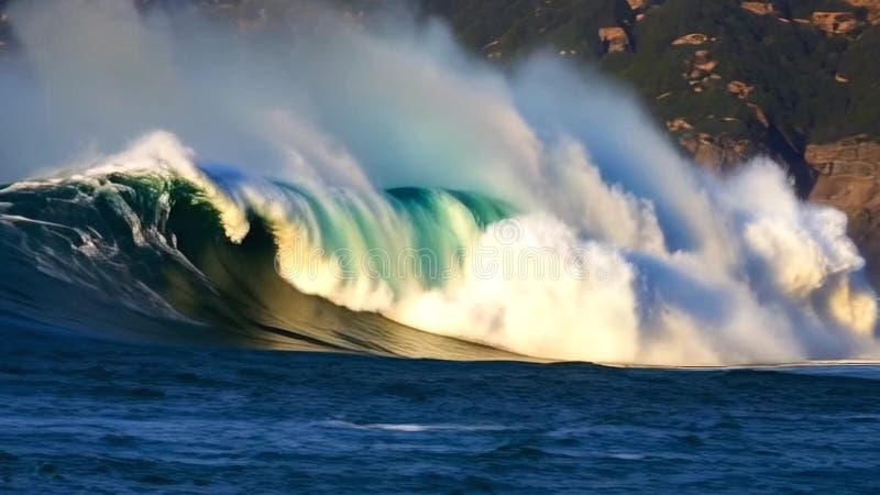 The Surging Sea Waves Hit the Cliffs on the Edge of the Sea Stock Footage - Video of horizon ...