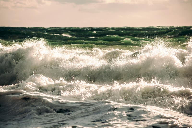 Surging Waves in the Deep Sea Stock Image - Image of driven, nature ...