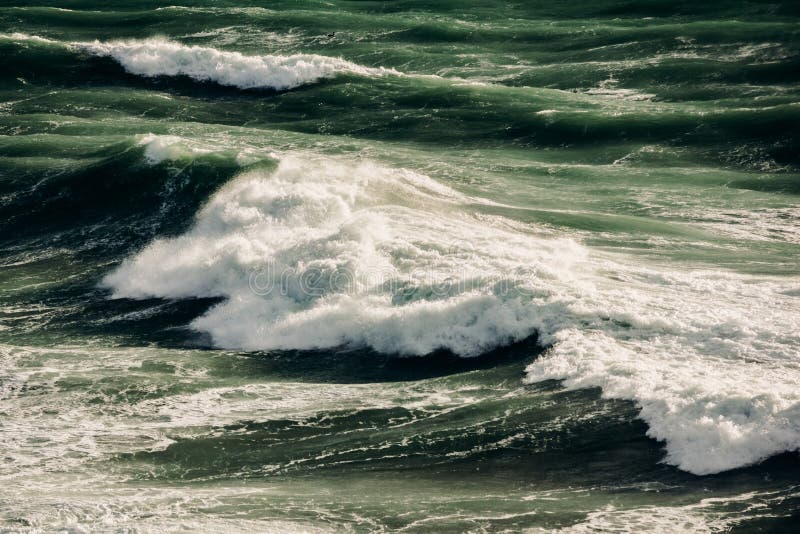 Surging Waves in the Deep Sea Stock Photo - Image of seascape, clouds ...