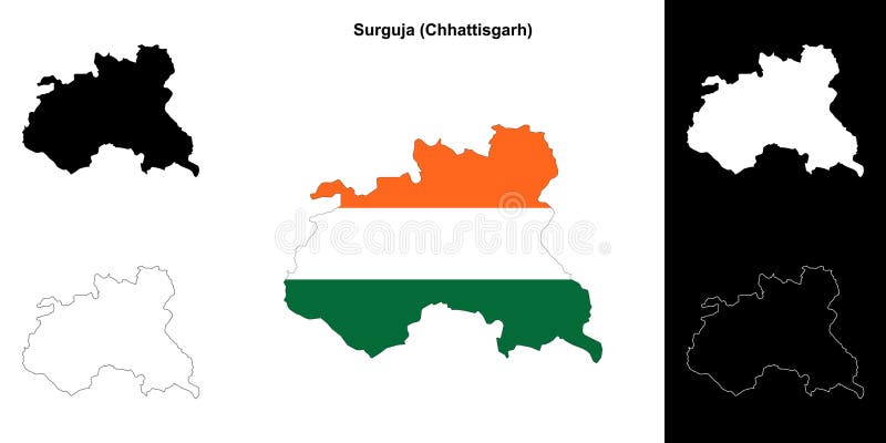 Surguja outline map stock vector. Illustration of detailed - 368826020