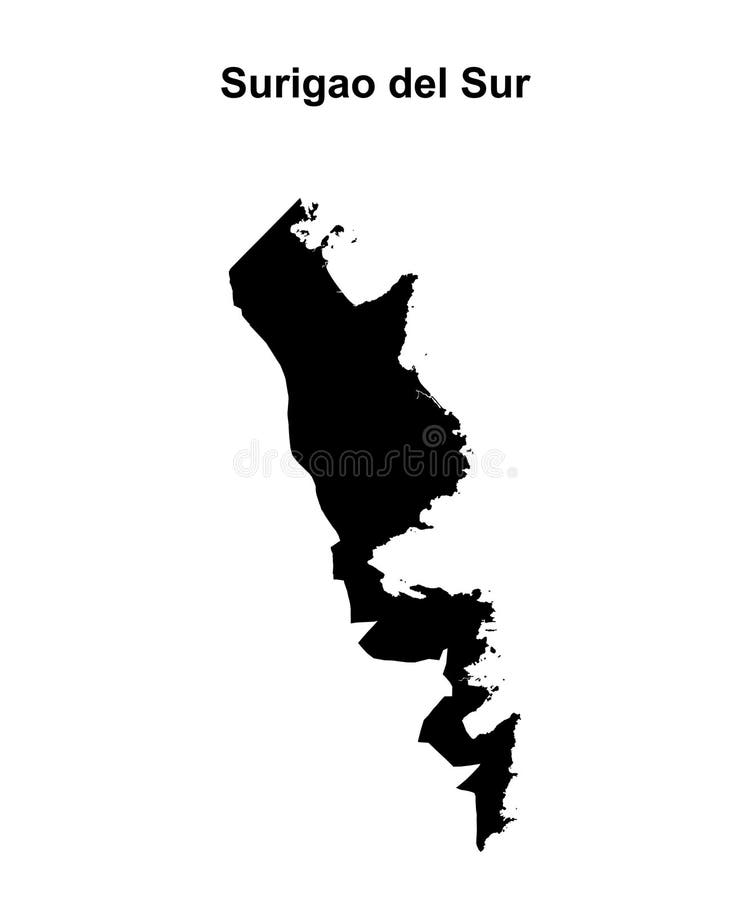 Surigao Del Sur Outline Map Stock Illustration - Illustration of ...