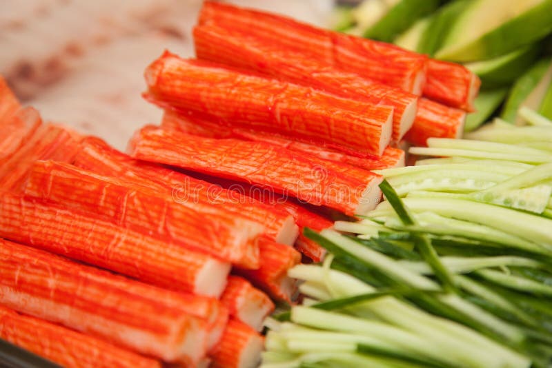 Surimi, Fish Avocado for Sushi Stock Image - Image of fish, ingredient ...