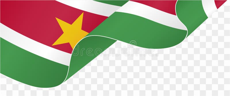 Suriname Flag Wave Isolated on Png or Transparent Background Vector ...