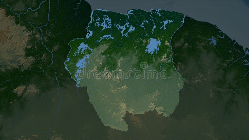 Suriname Highlighted. Physical Stock Illustration - Illustration of ...
