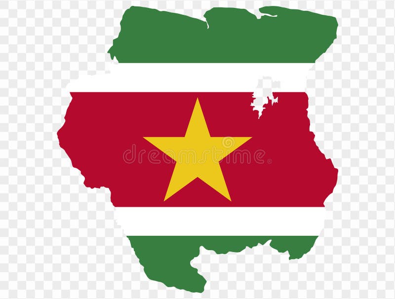 Suriname Map Flag Isolated on Png or Transparent Background Vector ...