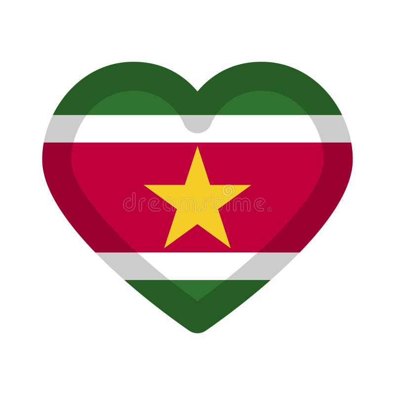 Suriname National Flag in Heart Shape Vector Illustration Stock Vector ... Suriname National Flag in Heart Shape Vector Illustration Stock Vector ...