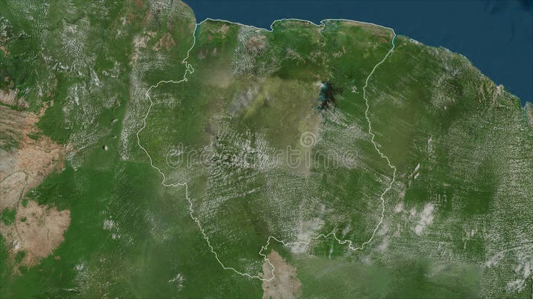 Suriname Outlined. High-res Satellite Stock Illustration - Illustration ...