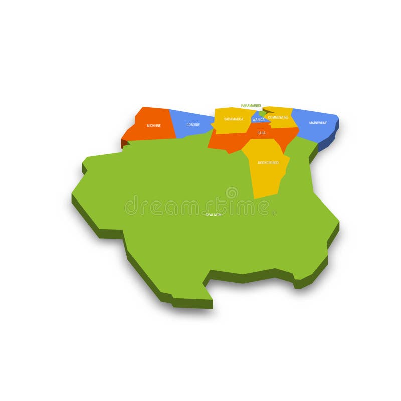Suriname Political Map of Administrative Divisions Stock Vector ... Suriname Political Map of Administrative Divisions Stock Vector ...