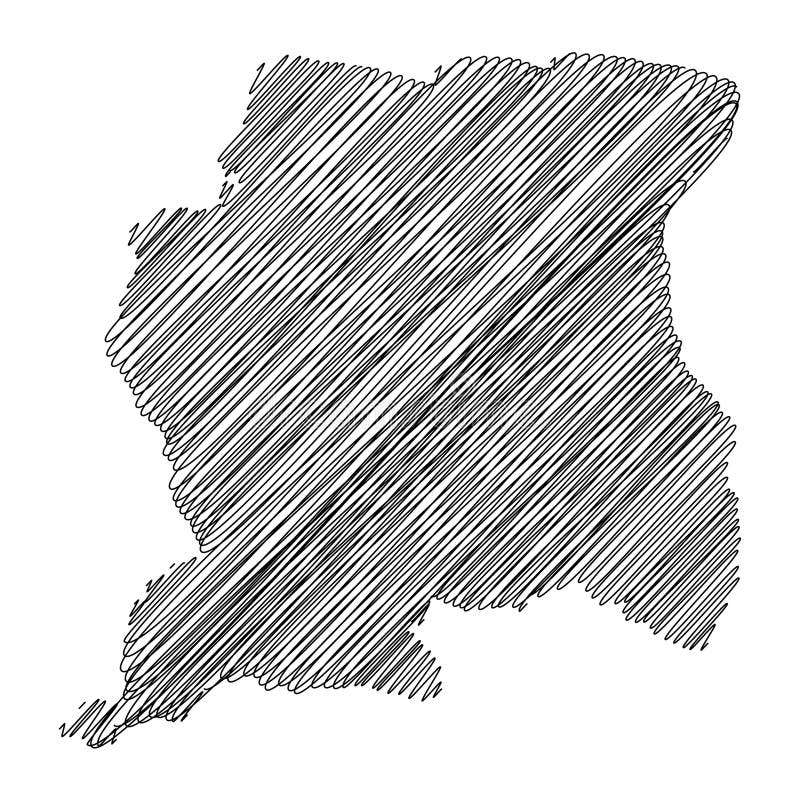 Suriname Thread Map Line Vector Illustration Stock Vector ...