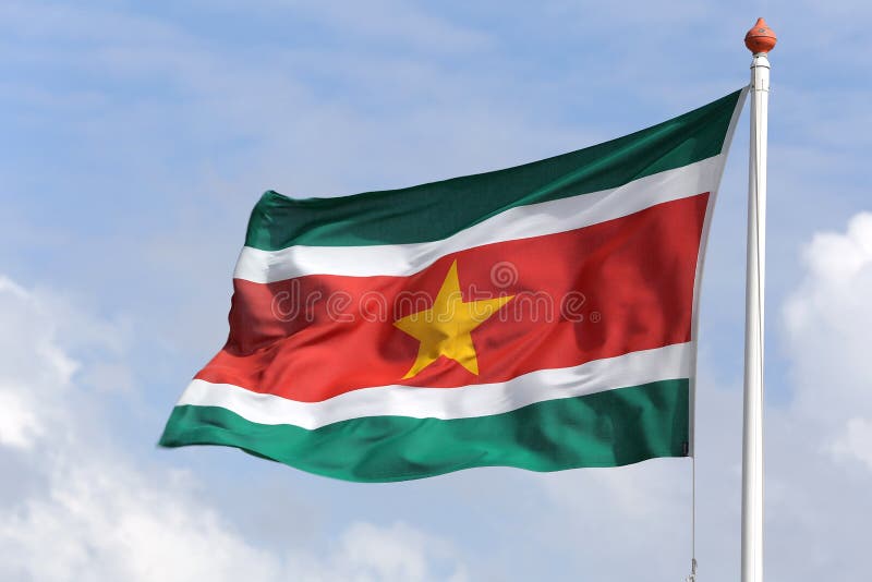 Surinamese flag stock photo. Image of flying, colors - 81108340