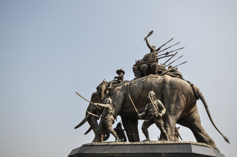 Suriyothai monument stock image. Image of elephantneck - 38394083